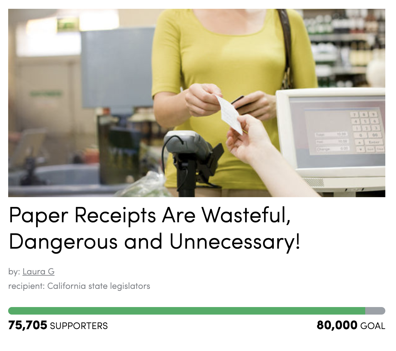 Petition: Replace Paper Receipts with Waste-Free Digital Receipts in ...